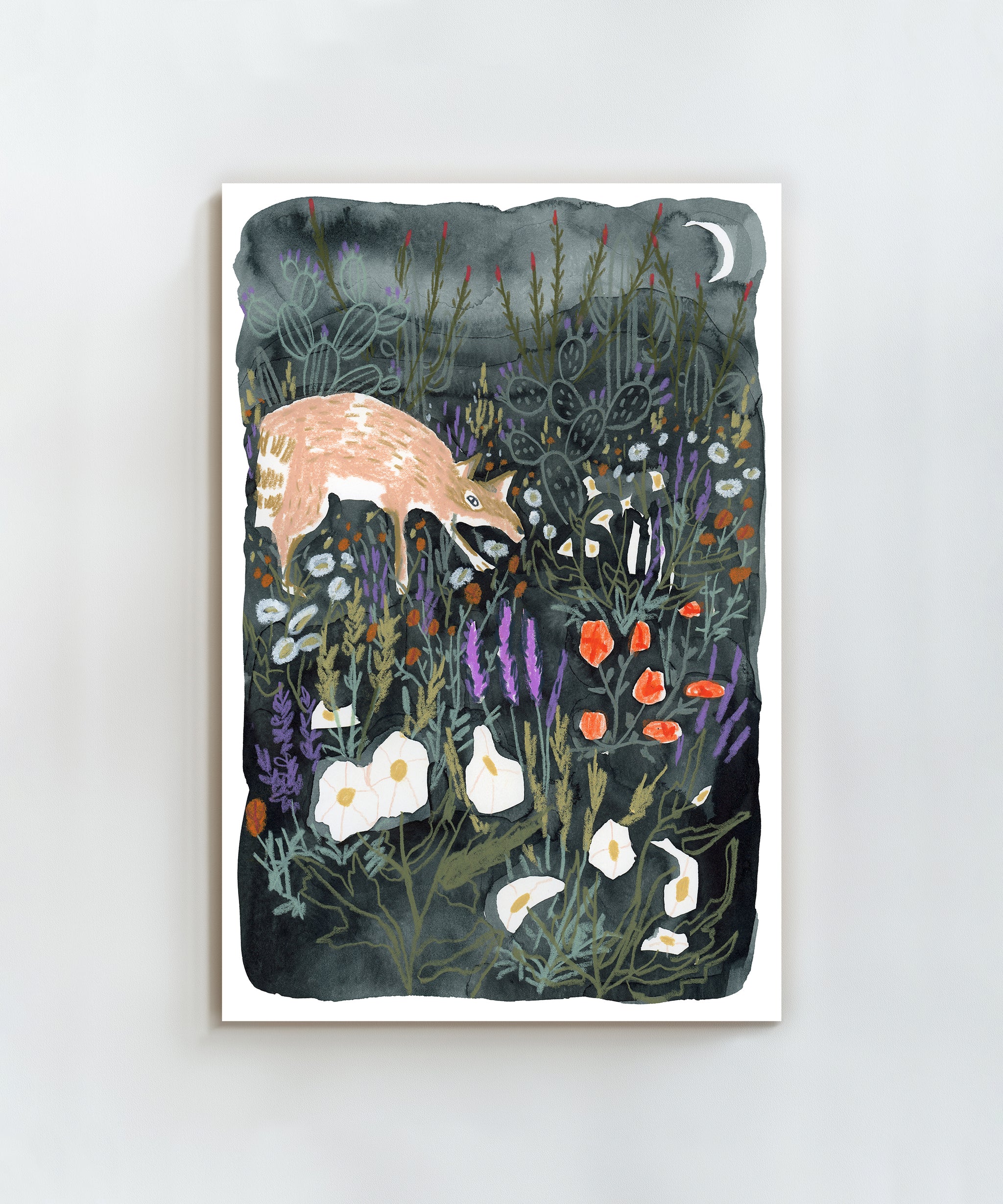 Coyote in Flowers by Melissa Lakey – HeadWestStudio