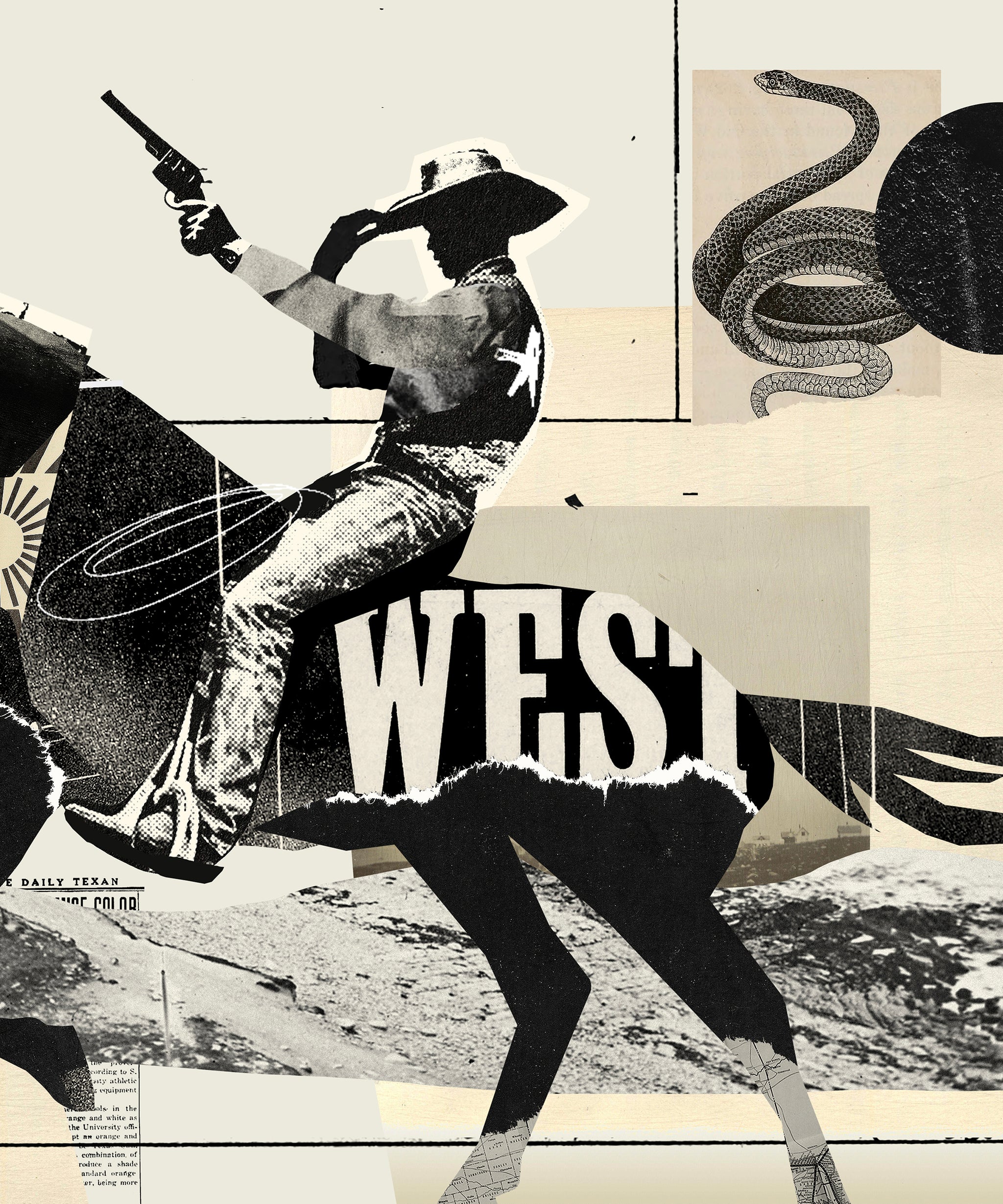 Collage Cowboy #3 by Head West Studio – HeadWestStudio